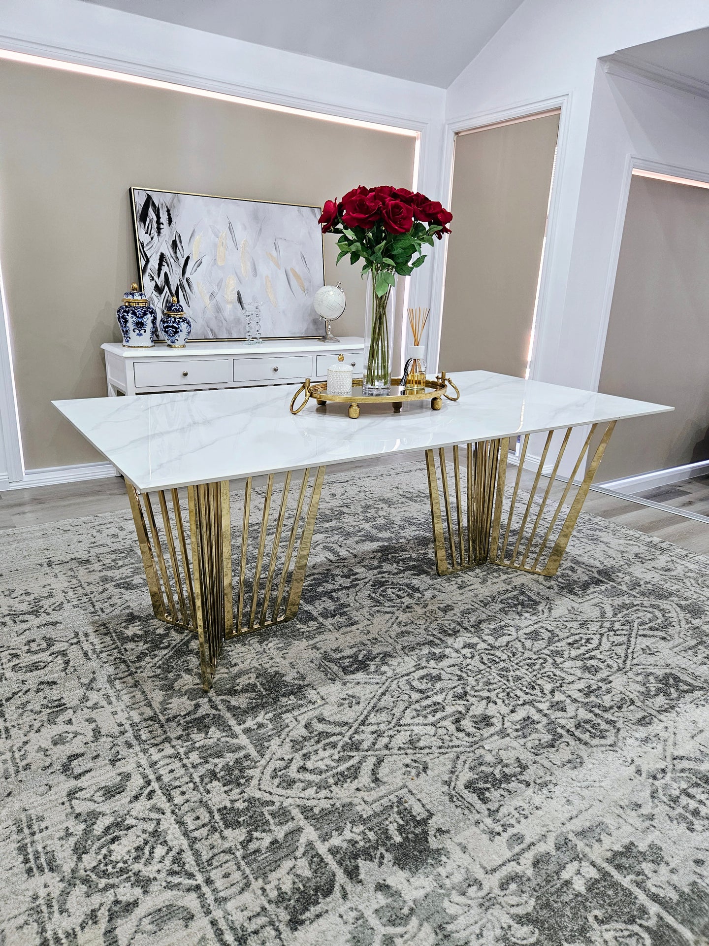 Serena Marble Dining Table - 3 Colours Available – Elegant Collections