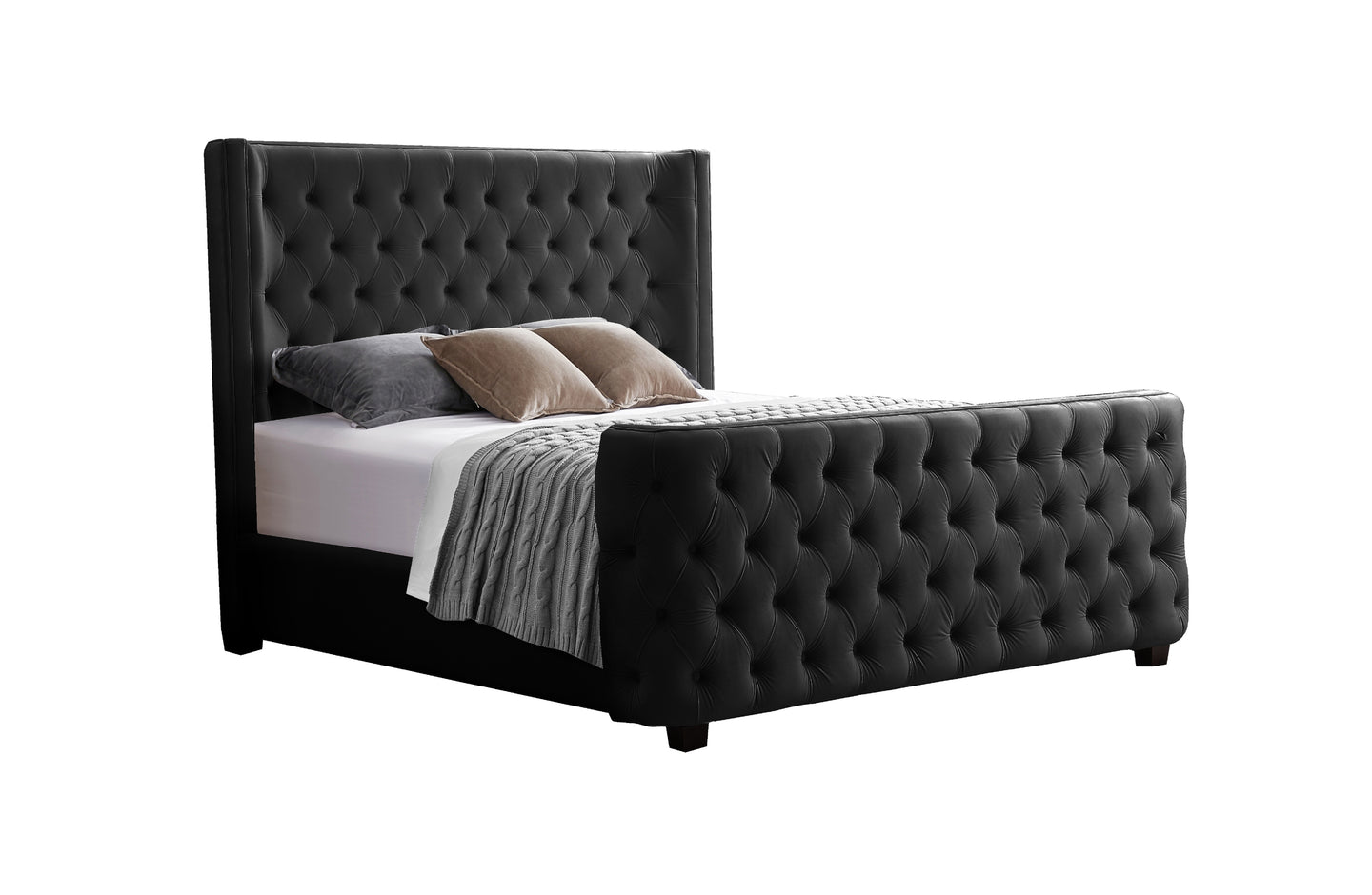 Milan Bed – Tufted Headboard & End Board | King & Queen – Elegant ...
