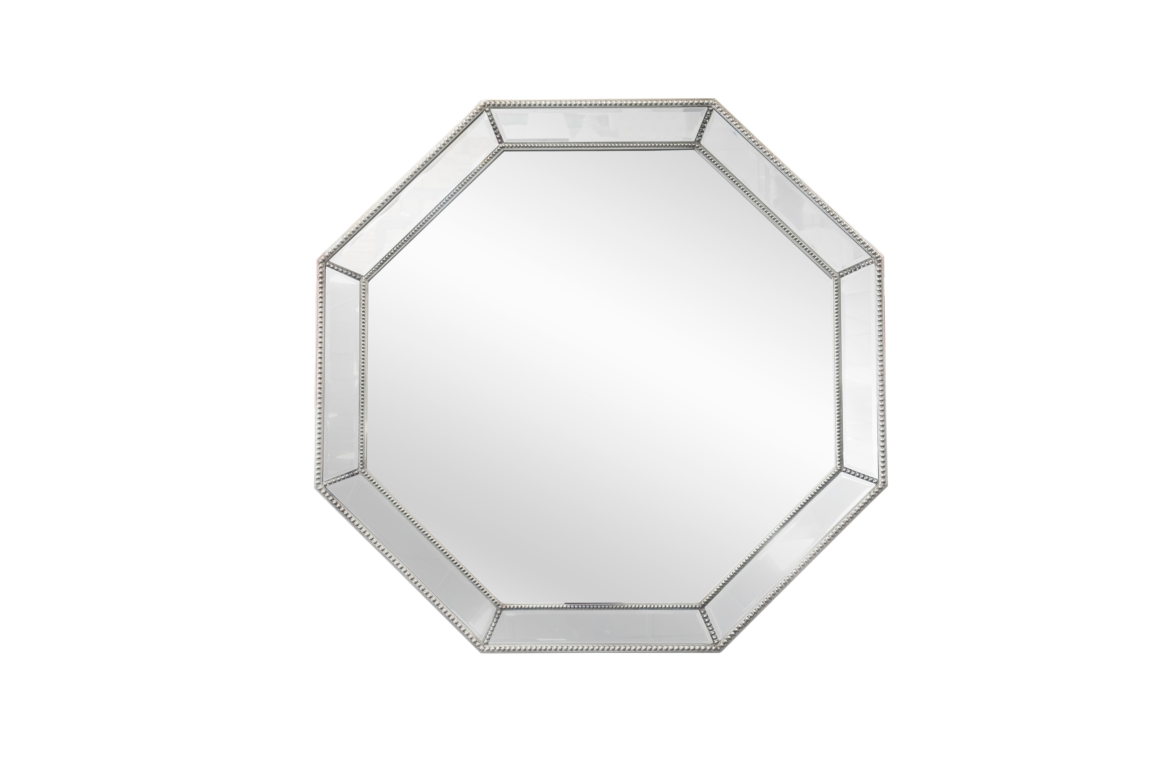 Beaded Octagon Silver Framed Mirror – Clearance – Elegant Collections