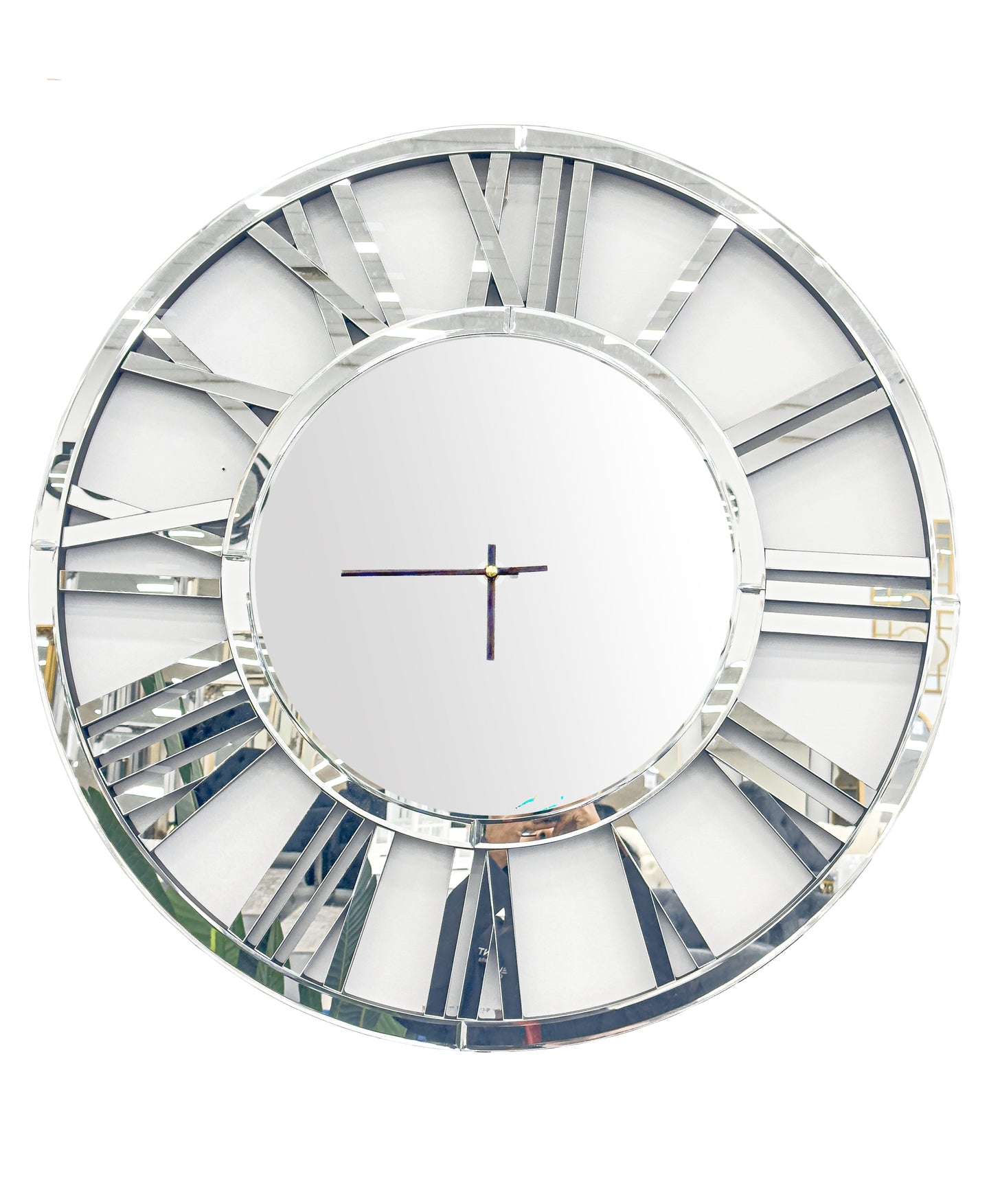 Elegant Collection Silver Mirrored Clock – Large & XL – Elegant Collections